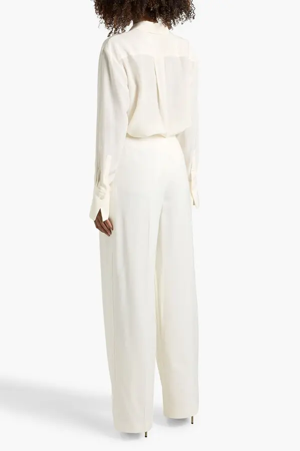 Alexander McQueen Pleated Woolcrepe Wideleg Pants