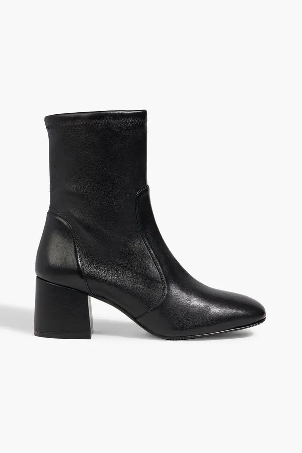 STUART WEITZMAN Sleek 60 Leather Sock Boots - Black