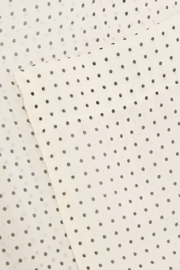 FRAME Polkadot Tiedetailed Silkcrepe Blouse
