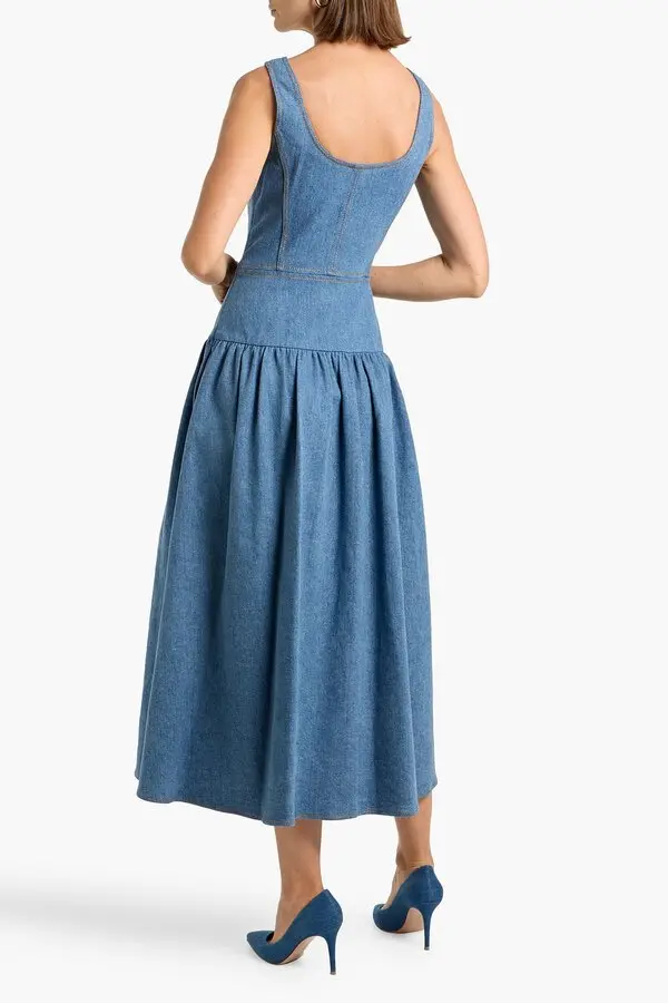 Adam Lippes Cassie Denim Midi Dress