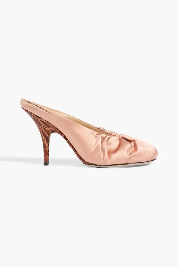 Dries Van Noten Ruched Satin Mules