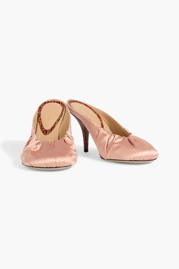 Dries Van Noten Ruched Satin Mules