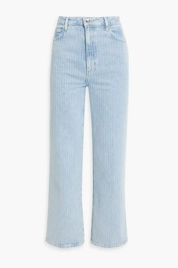 FRAME The Wide Striped Highrise Wideleg Jeans