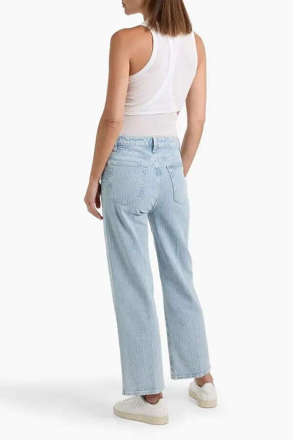 FRAME The Wide Striped Highrise Wideleg Jeans