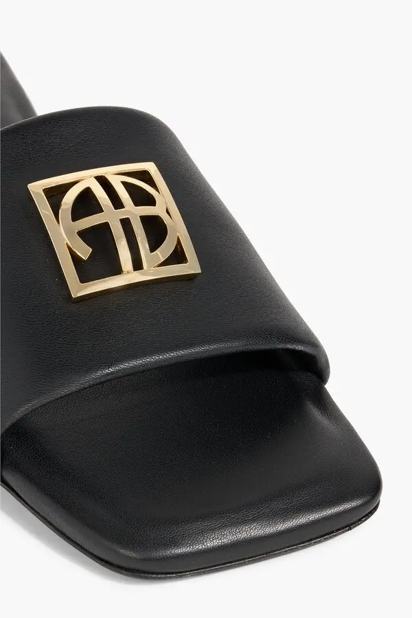 ANINE BING Ria Embellished Leather Slides