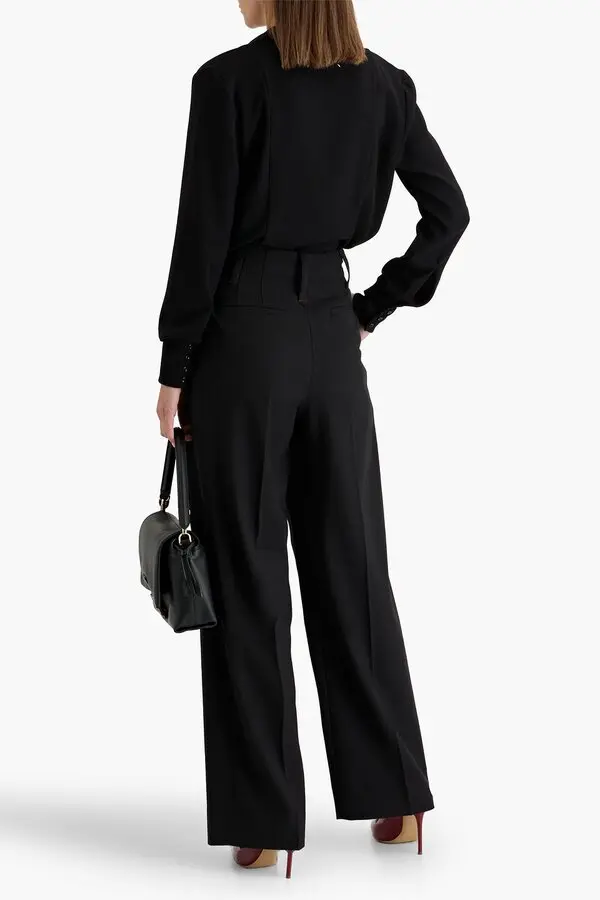 Victoria Beckham Pleated Twill Wideleg Pants