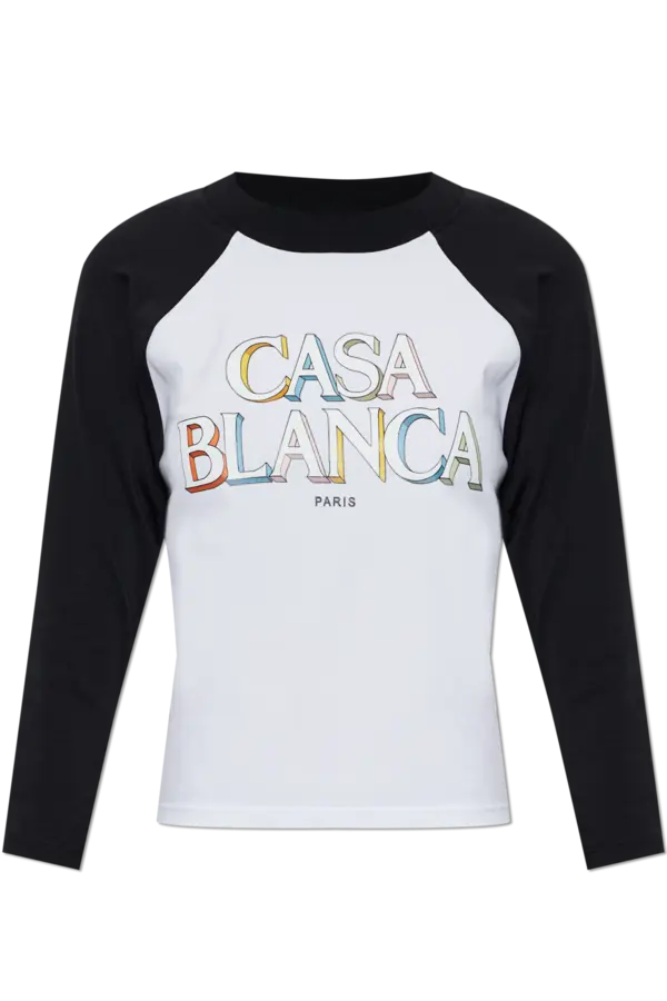 Casablanca Top With A Colorful Printed Logo - Black