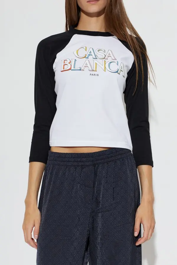 Casablanca Top With A Colorful Printed Logo