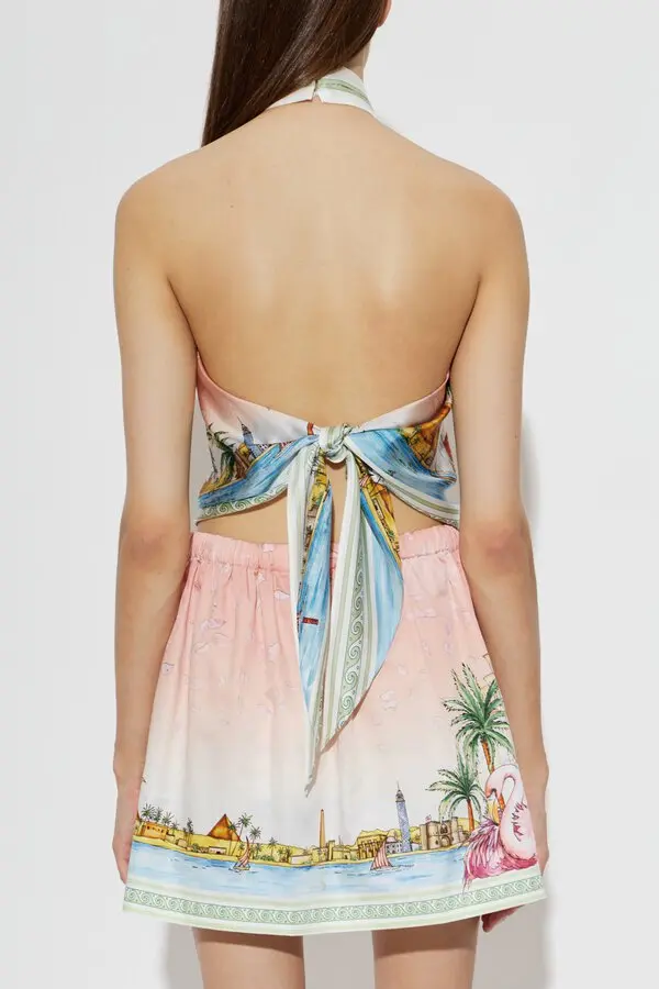 Casablanca Silk Top With Open Back