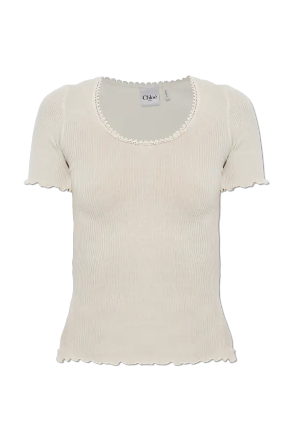 Chloé Top With Decorative Finish - Cream