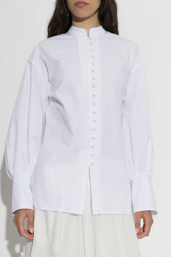 Balmain Cotton Shirt With A Stand-up Collar