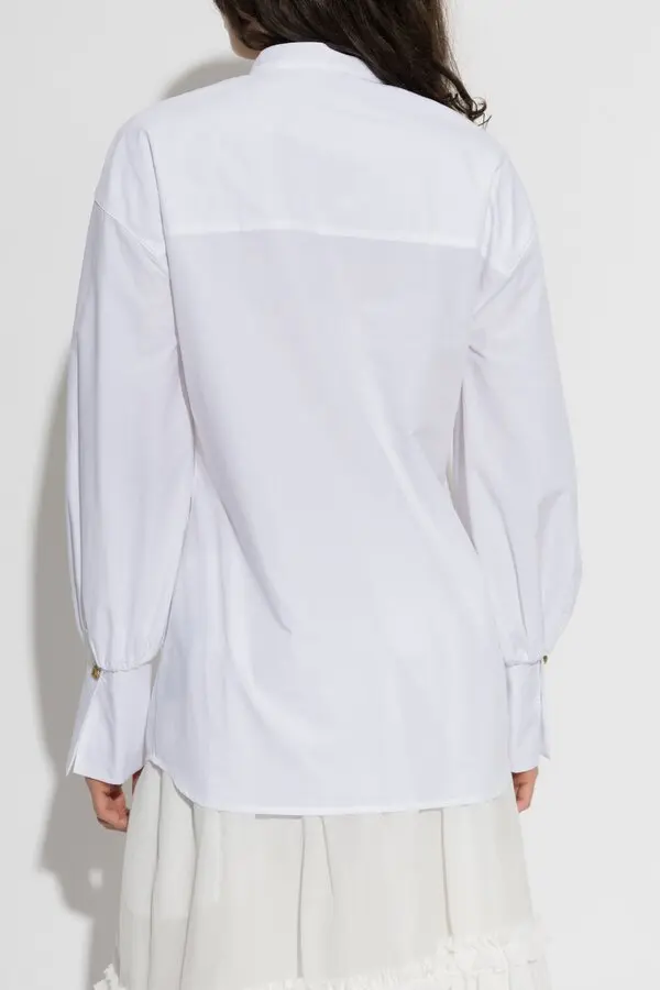 Balmain Cotton Shirt With A Stand-up Collar