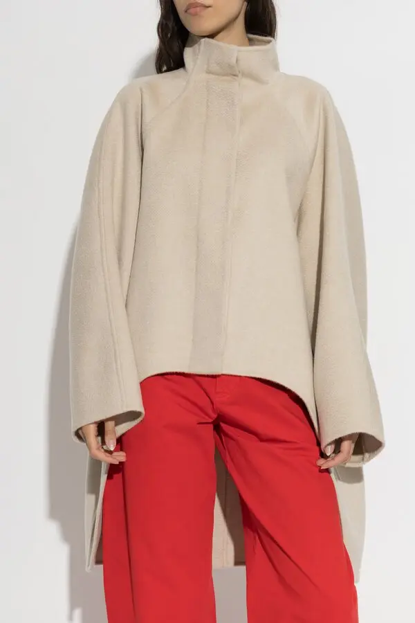 Alaïa Wool Coat With Asymmetric Cut