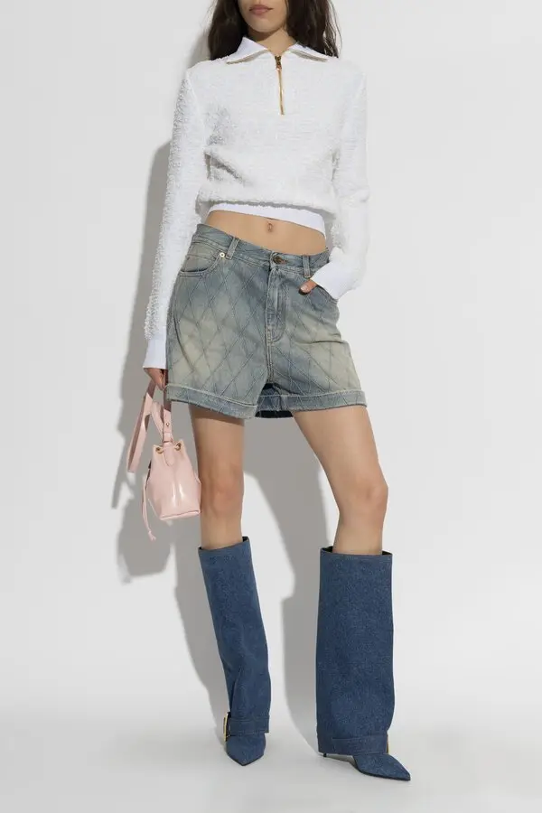 Balmain Denim Shorts With Vintage Effect