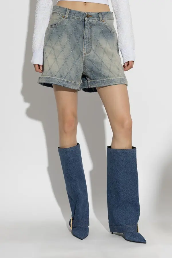 Balmain Denim Shorts With Vintage Effect