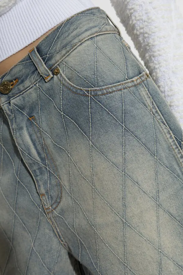 Balmain Denim Shorts With Vintage Effect