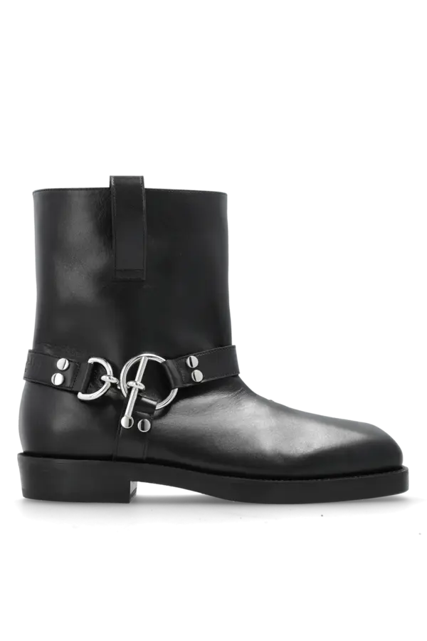 Balmain Leather Ankle Boots - Black