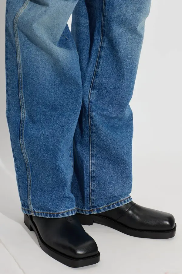 Balmain Leather Ankle Boots