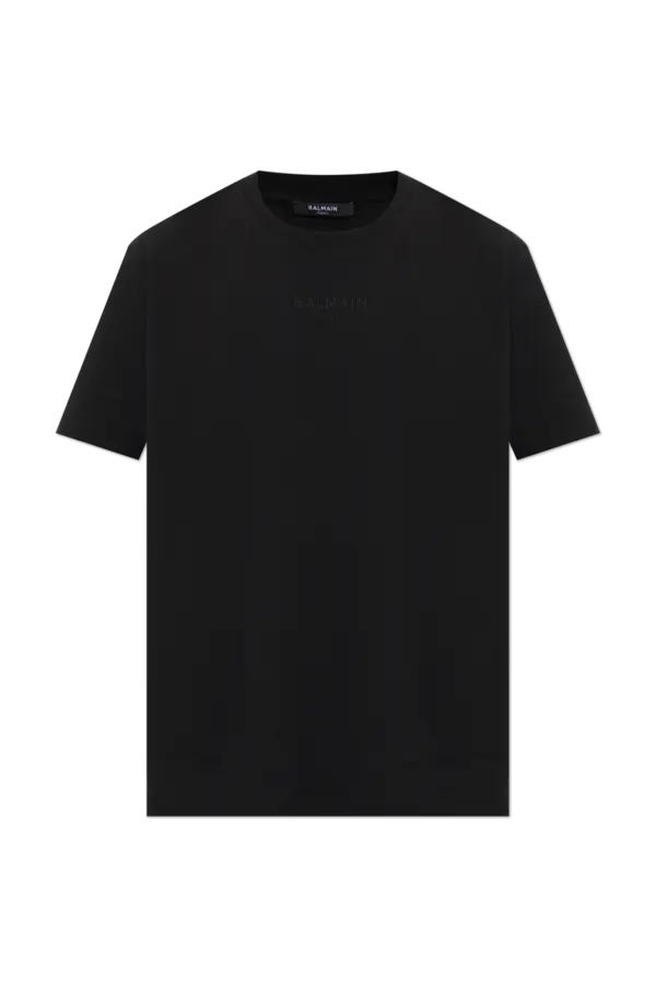 Balmain T-shirt With Embroidered Logo - Black
