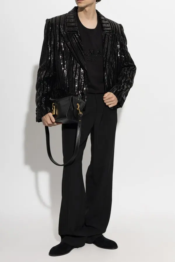 Balmain T-shirt With Shimmering Crystals