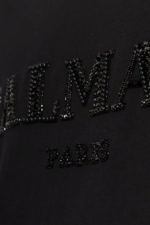 Balmain T-shirt With Shimmering Crystals