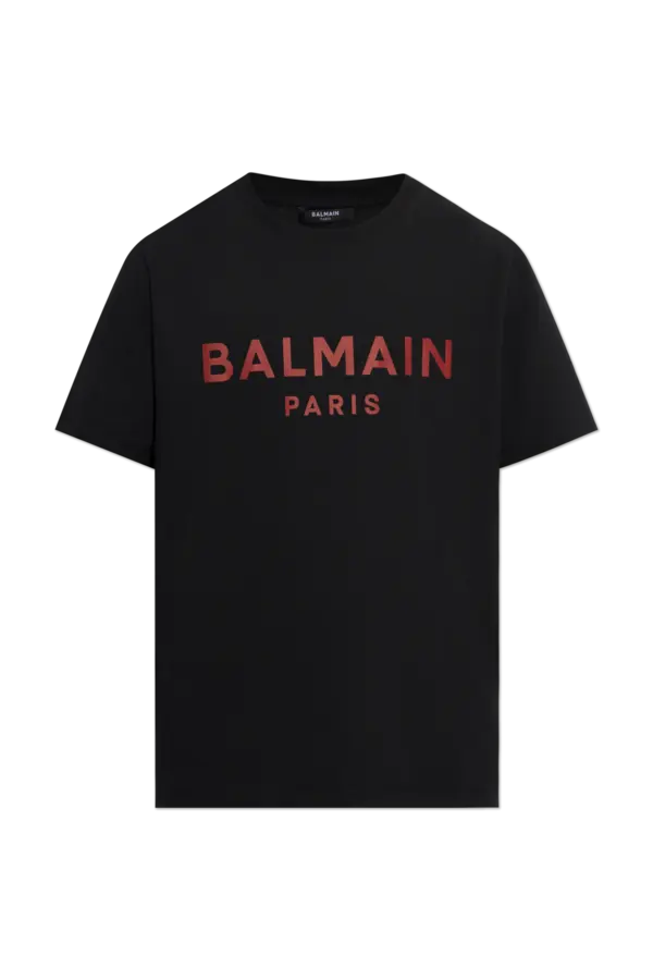 Balmain T-shirt With Printed Logo - Black