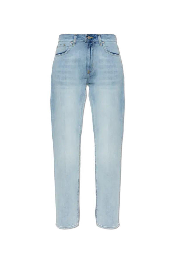 Emporio Armani Jeans With A Logo-shaped Appliqu - Blue