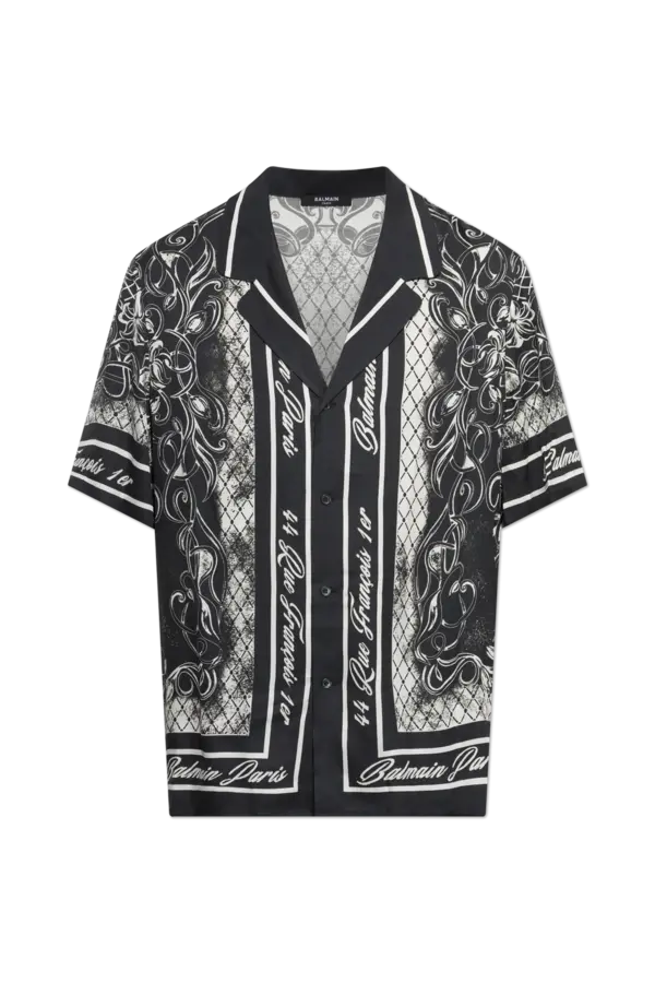 Balmain Silk Short-sleeve Shirt - Black