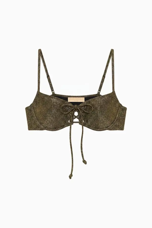 Ulla Johnson Noa Front Tie Bikini Top - Noir
