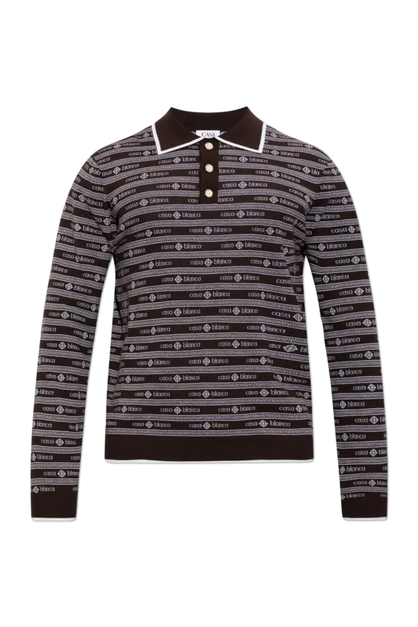 Casablanca Wool Polo With Monogram