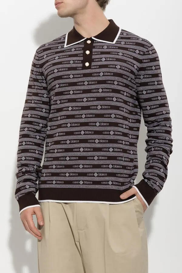 Casablanca Wool Polo With Monogram