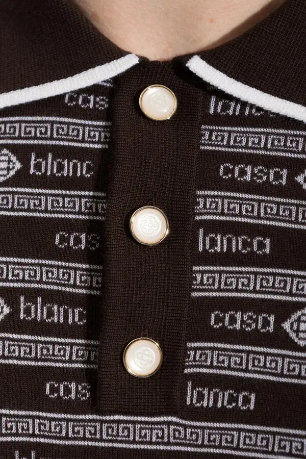 Casablanca Wool Polo With Monogram