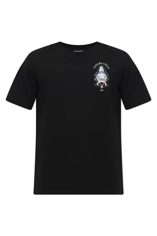 Casablanca T-shirt With Colourful Print - Black