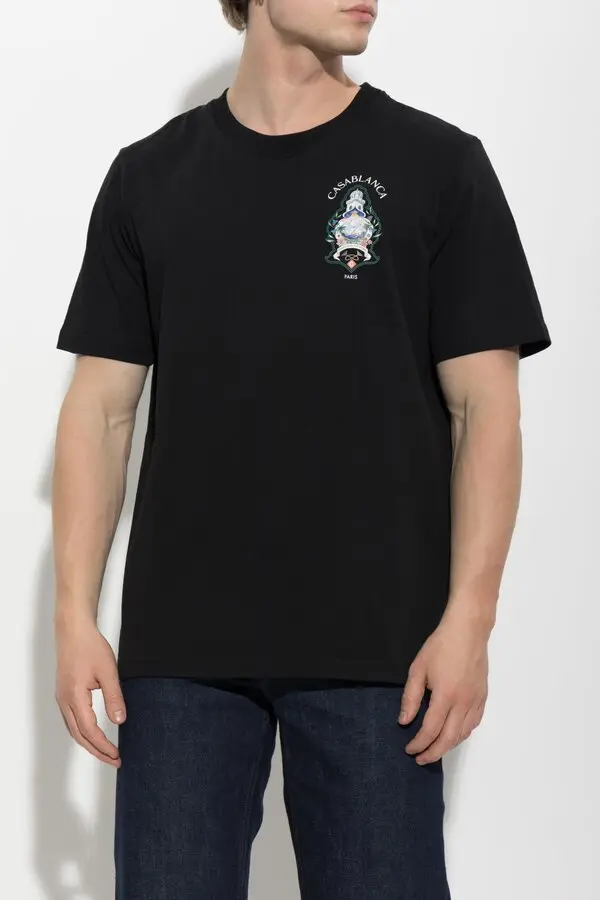 Casablanca T-shirt With Colourful Print - Black