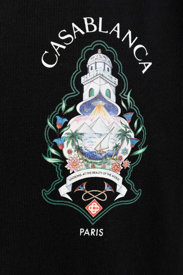Casablanca T-shirt With Colourful Print - Black