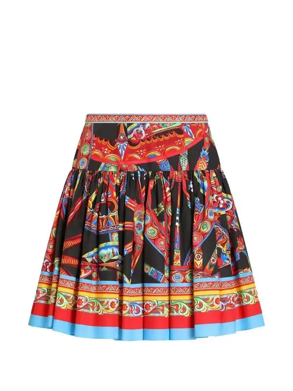 Dolce & Gabbana Carretto Print Poplin Miniskirt - Multicolor