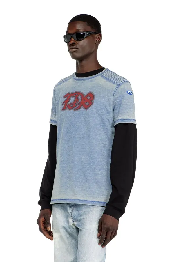 DIESEL® Burnout T-shirt With D78 Print