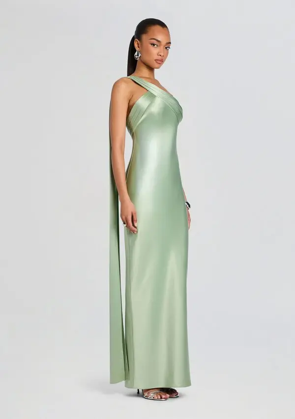 Retrofete Sirocco One-shoulder Gown With Sash