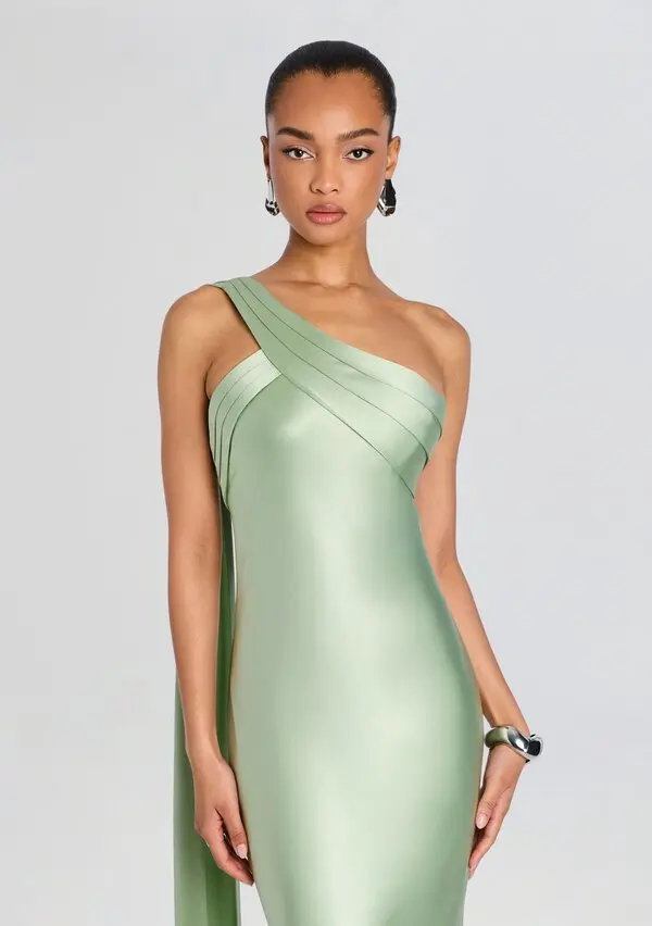 Retrofete Sirocco One-shoulder Gown With Sash