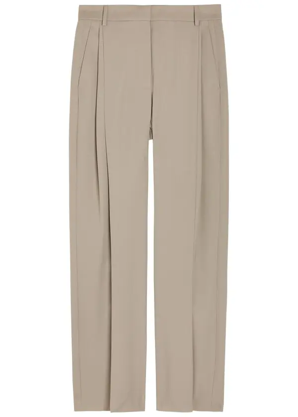 Stella McCartney Pleated Wool Trousers - Grey