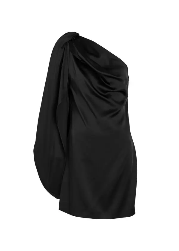 Stella McCartney Draped Satin-crepe Mini Dress - Black