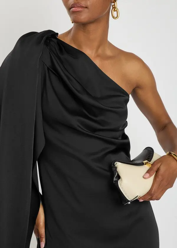 Stella McCartney Draped Satin-crepe Mini Dress - Black