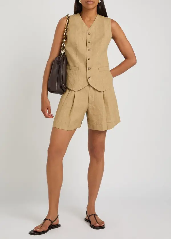 Polo Ralph Lauren Pleated Linen Shorts