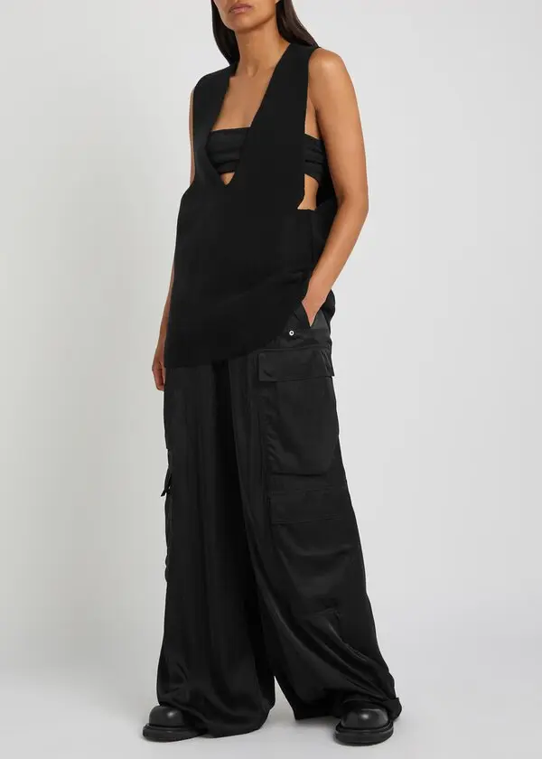 Rick Owens V-neck Cashmere And Wool-blend Tank Top