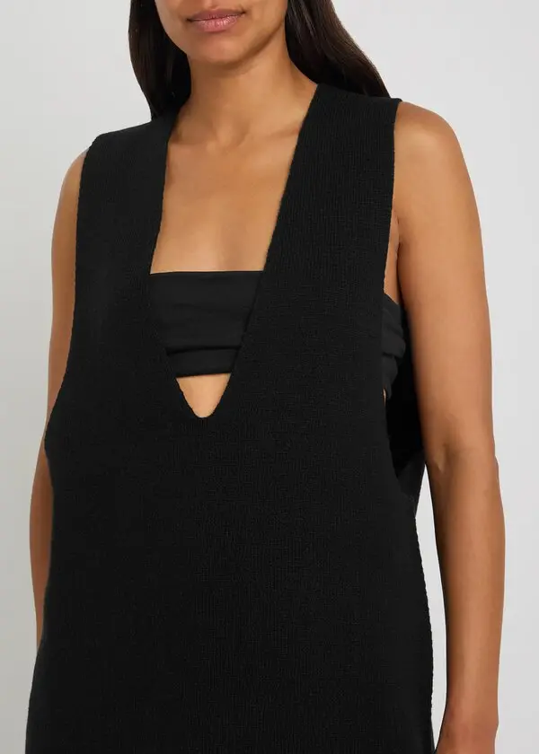 Rick Owens V-neck Cashmere And Wool-blend Tank Top