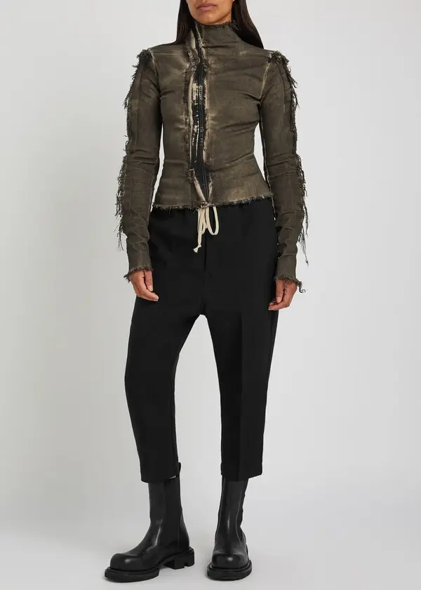 Rick Owens Cropped Tapered-leg Wool Trousers