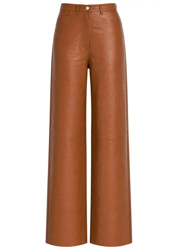 SKIIM Marcella Straight-leg Lamb Leather Trousers
