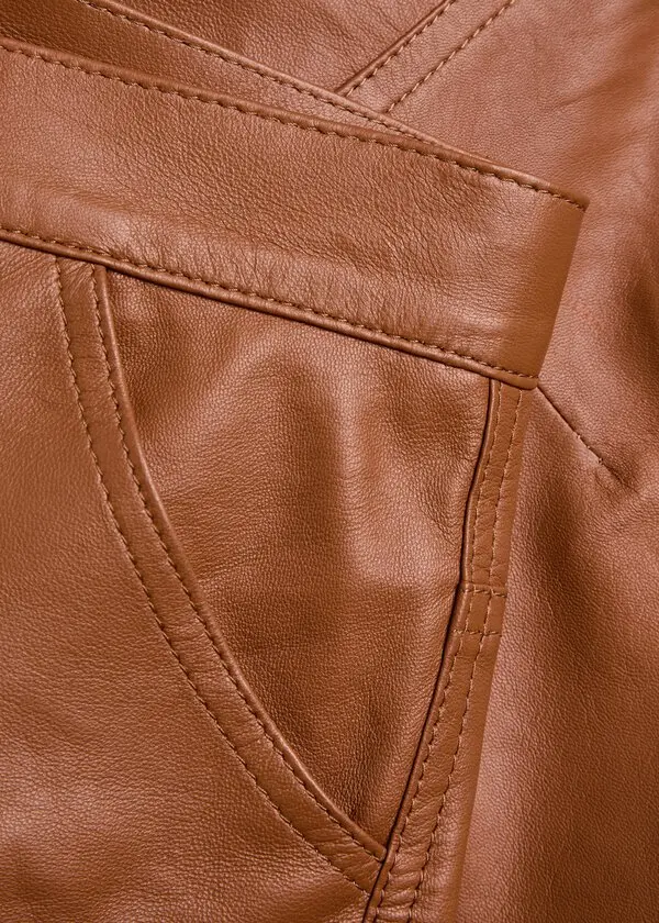 SKIIM Marcella Straight-leg Lamb Leather Trousers