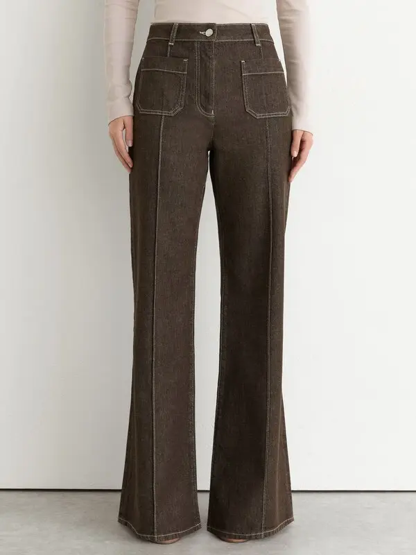REISS Sakura Patch-pocket Flared Jeans