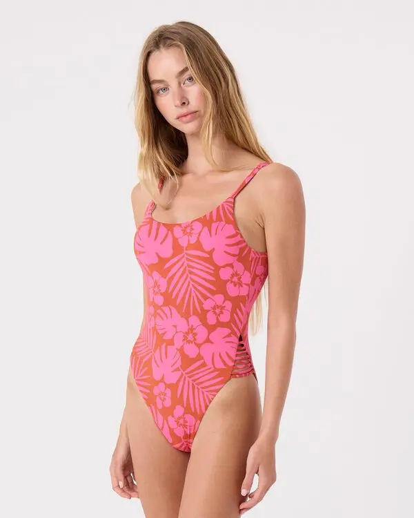Roxy Sun Chasers Lattice One Piece Moderate Swimsuit